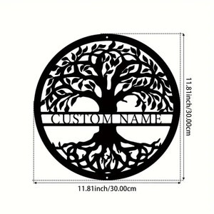 Custom Metal Tree Sign, Personalized Tree Signs, Farmhouse Wall Decor ...