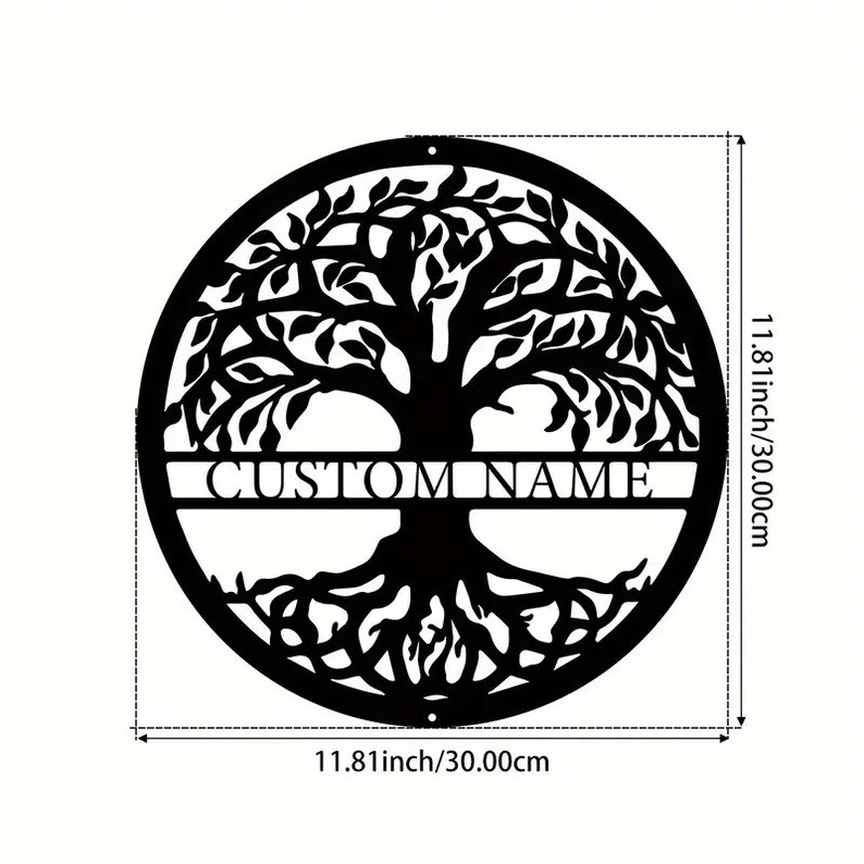 Custom Metal Tree Sign, Personalized Tree Signs, Farmhouse Wall Decor ...