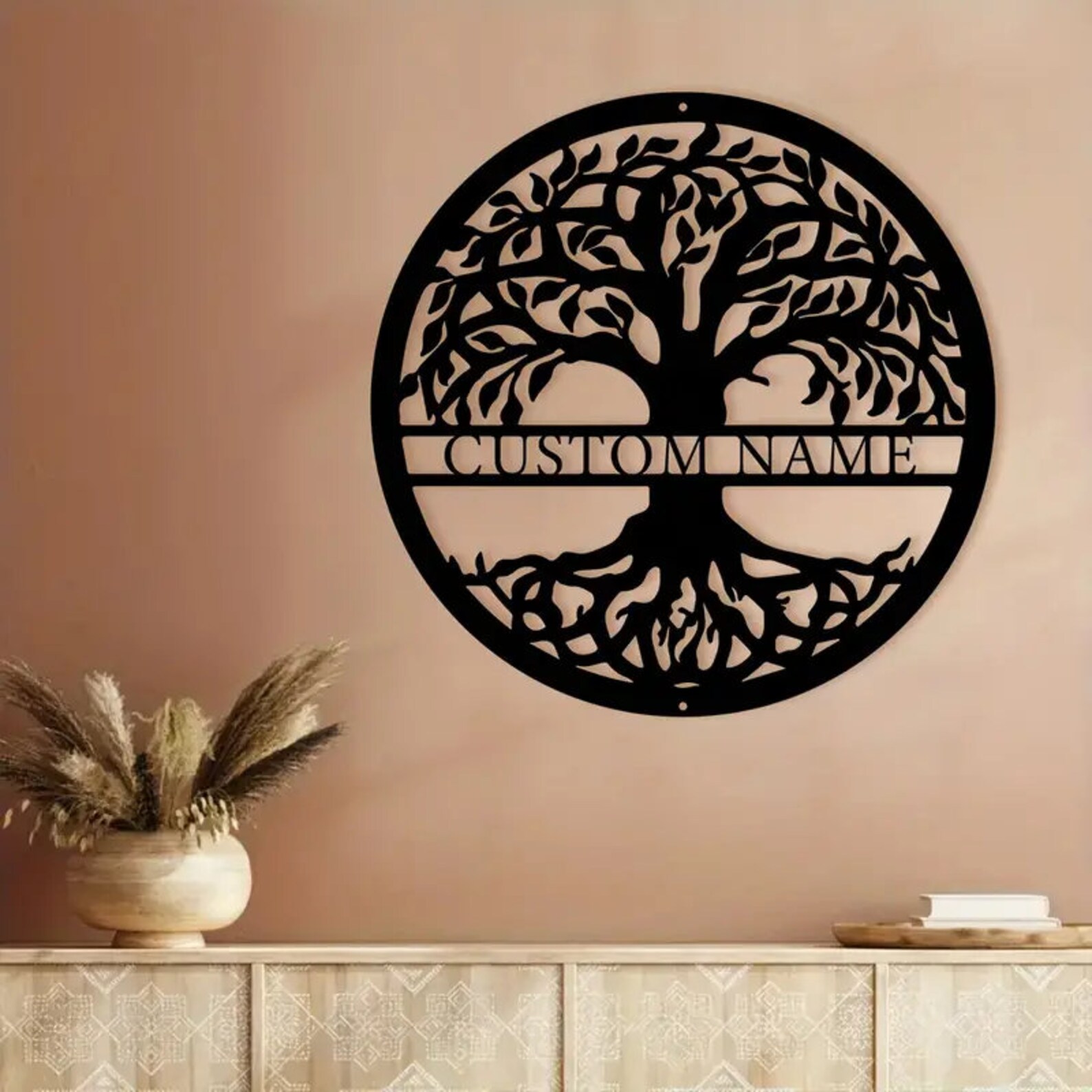 Custom Metal Tree Sign, Personalized Tree Signs, Farmhouse Wall Decor ...