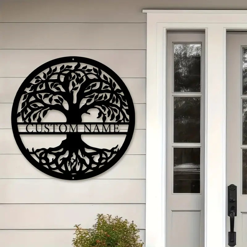 Custom Metal Tree Sign, Personalized Tree Signs, Farmhouse Wall Decor ...