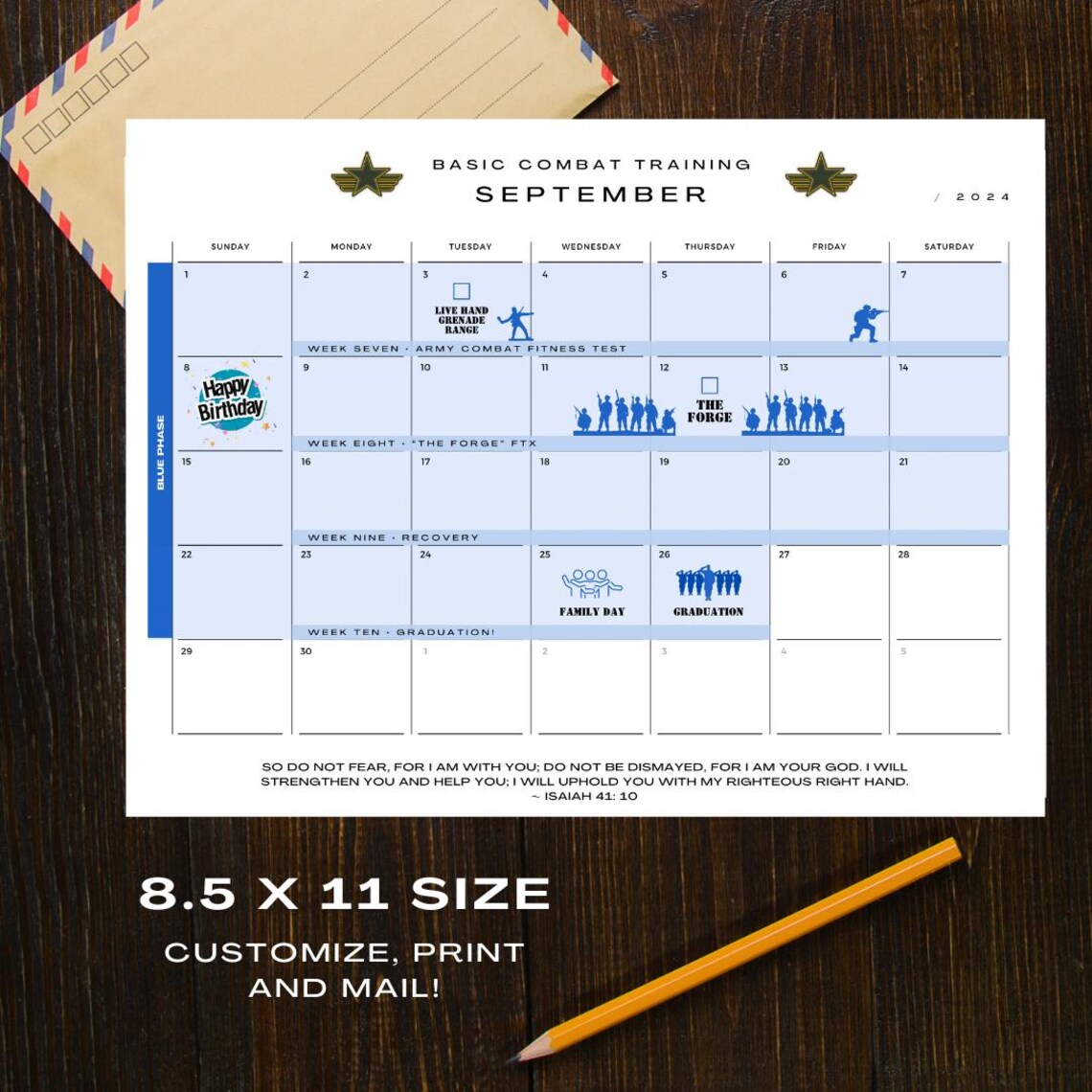 Army Basic Training Canva Calendar | Editable Schedule & Countdown ...