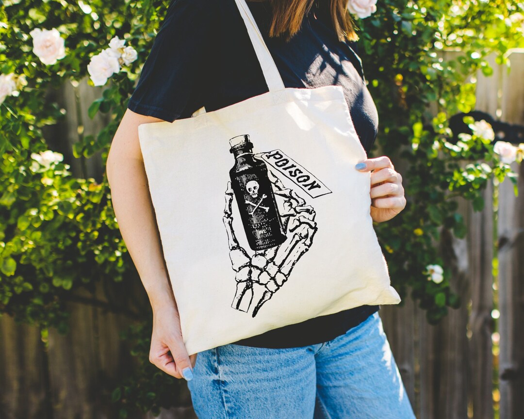 Poison Potion Skeleton Tote Bag, Witchy Tote Bag, Spooky Season ...