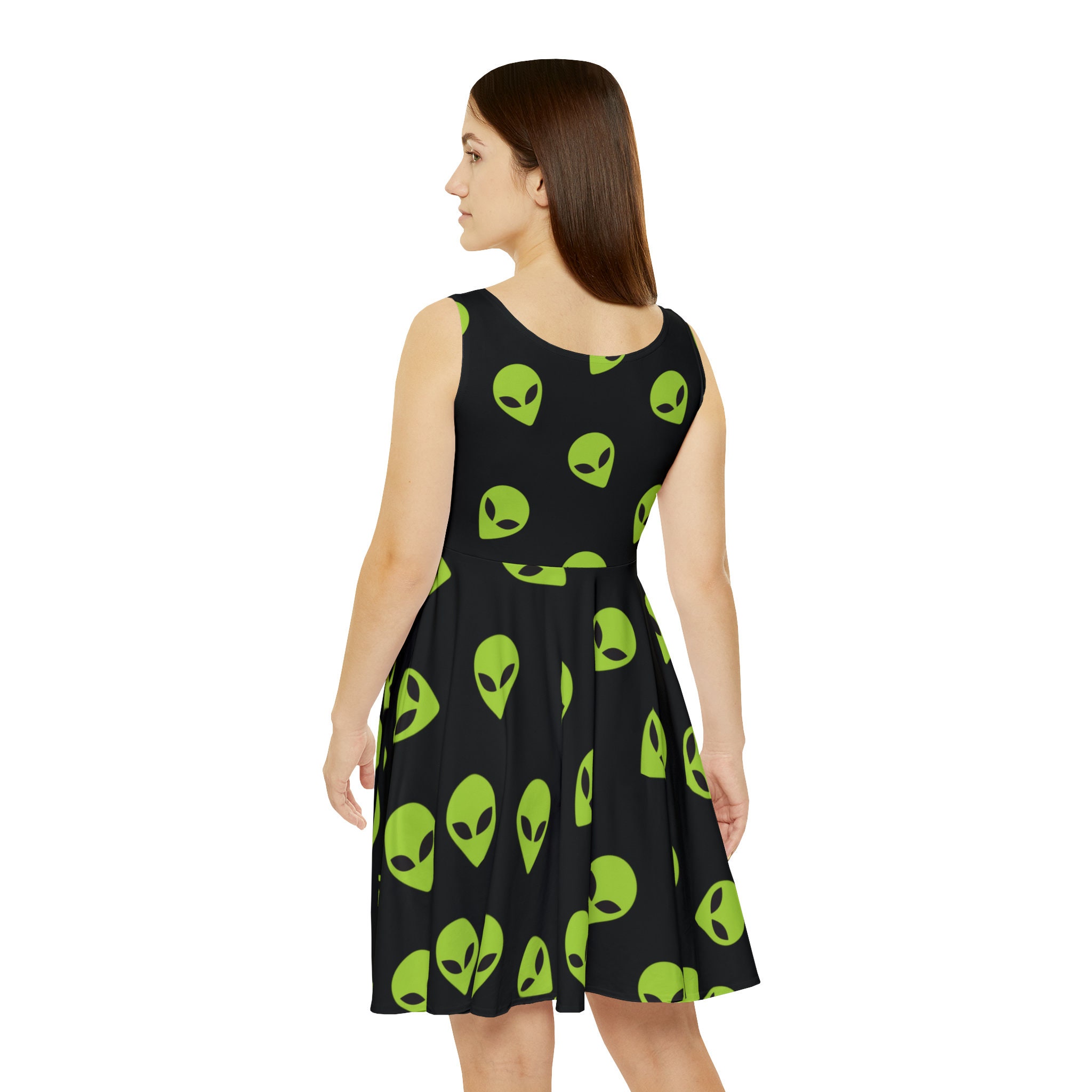 Alien Skater Dress, Flared Dress, Alien All Over Print, Cute Alien ...