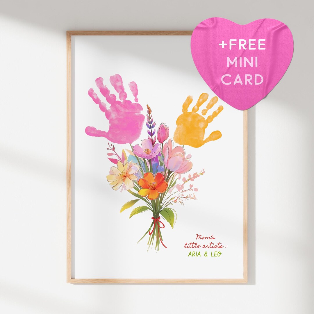 Mother’s Day Handprint Art – Printable Keepsake Gift for Mom or Grandma ...