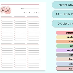 Blank Simple to Do List | Printable PDF | Planner Page | Template ...