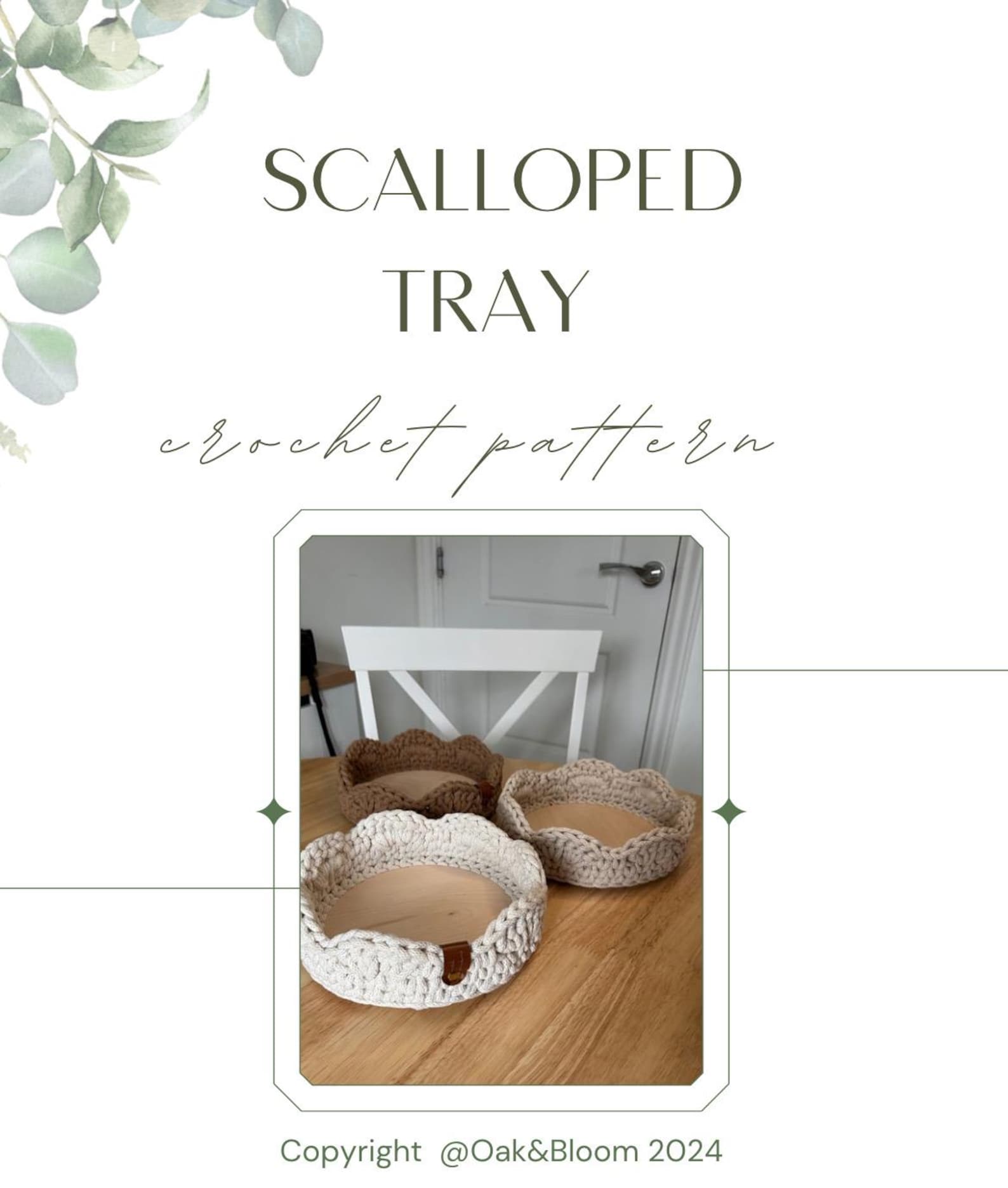 Scalloped Tray Crochet Pattern, Crochet Pattern for Elegant Tray, PDF ...