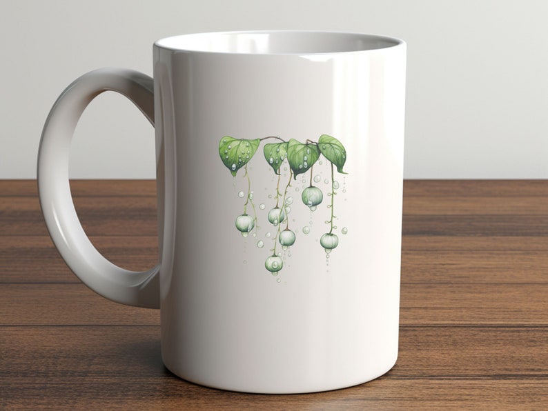Watercolor String of Pearls Plant Clipart Botanical Hanging - Etsy