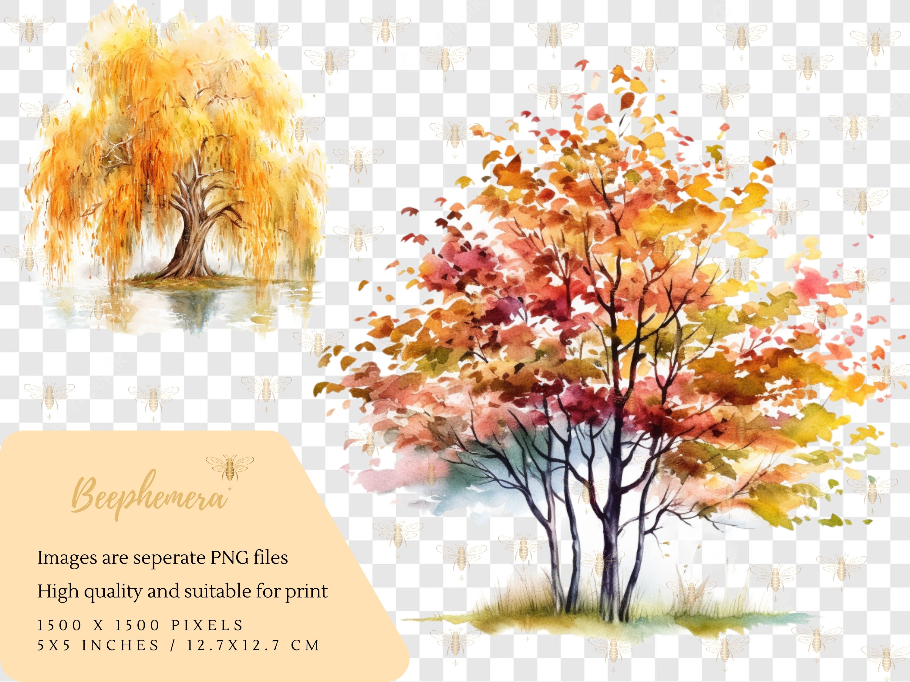 Watercolor Fall Trees Clipart Autumn Forest Nature Tree Clip Art , PNG ...