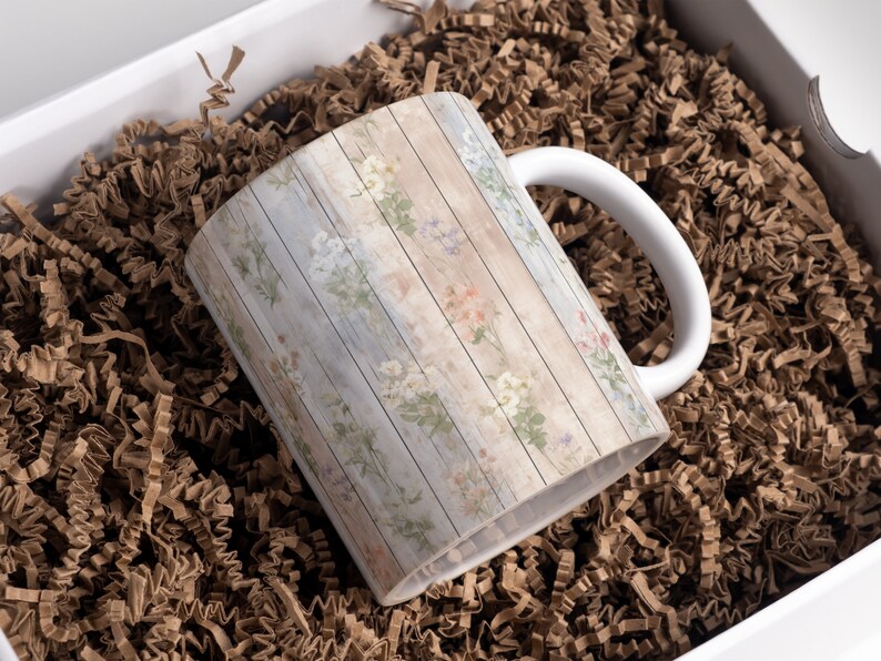 Shabby Wood Textures Digital Paper, Seamless Floral Rustic Wood Digital ...