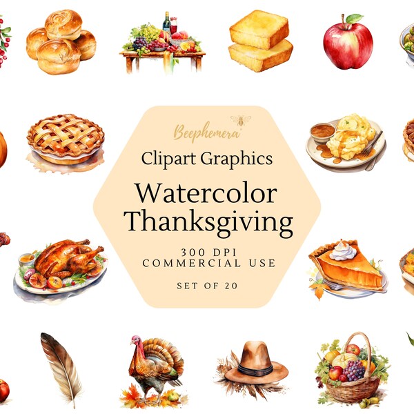 Thanksgiving Clipart - Etsy