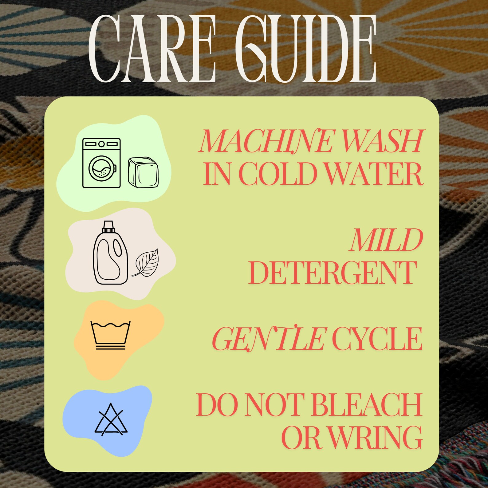 Midcentury Modern Groovy Pattern Woven Blanket Retro Home Decor ...