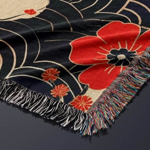 Japanese Midcentury Modern Woven Blanket - Traditional Elegance Decor ...