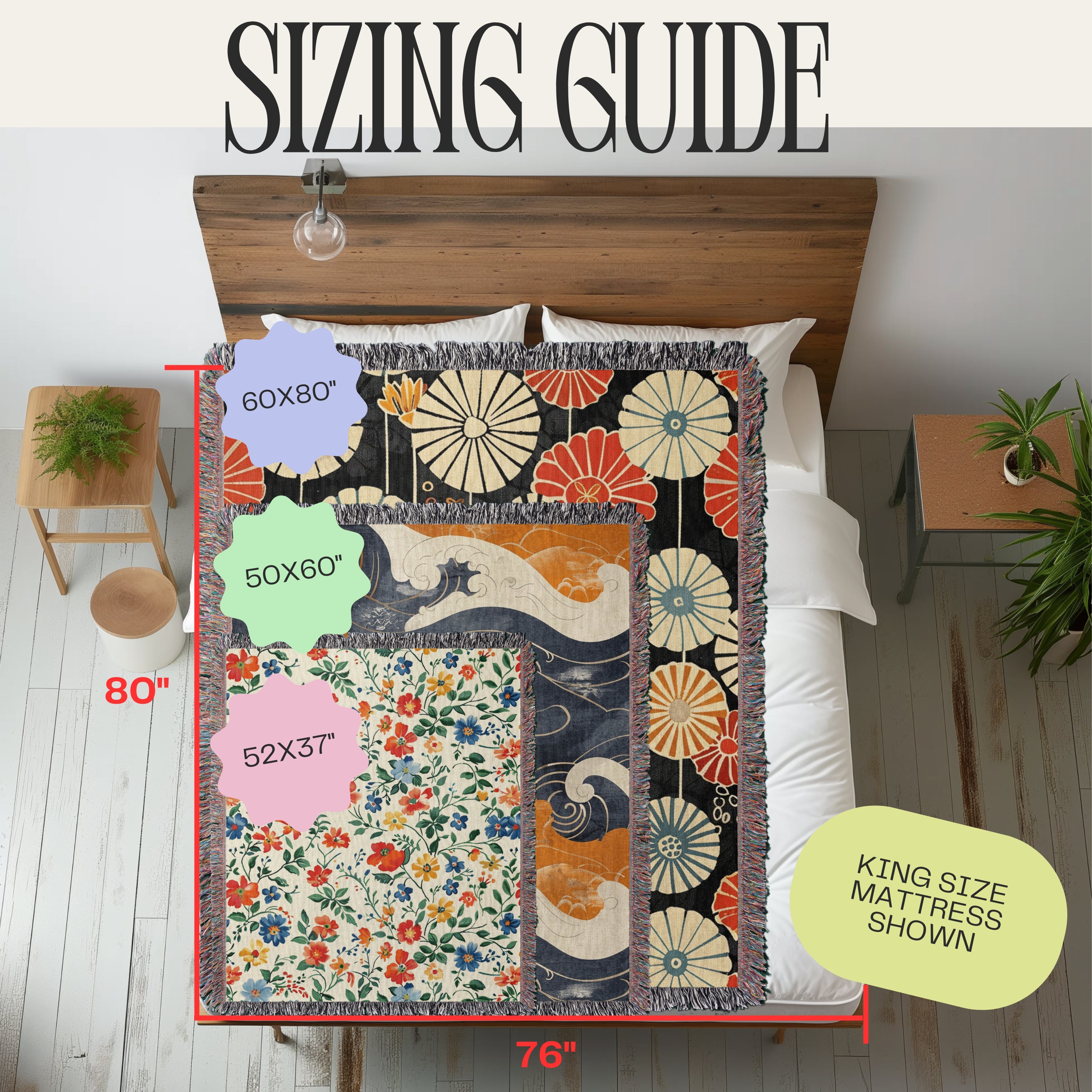 Midcentury Modern Groovy Pattern Woven Blanket Retro Home Decor ...