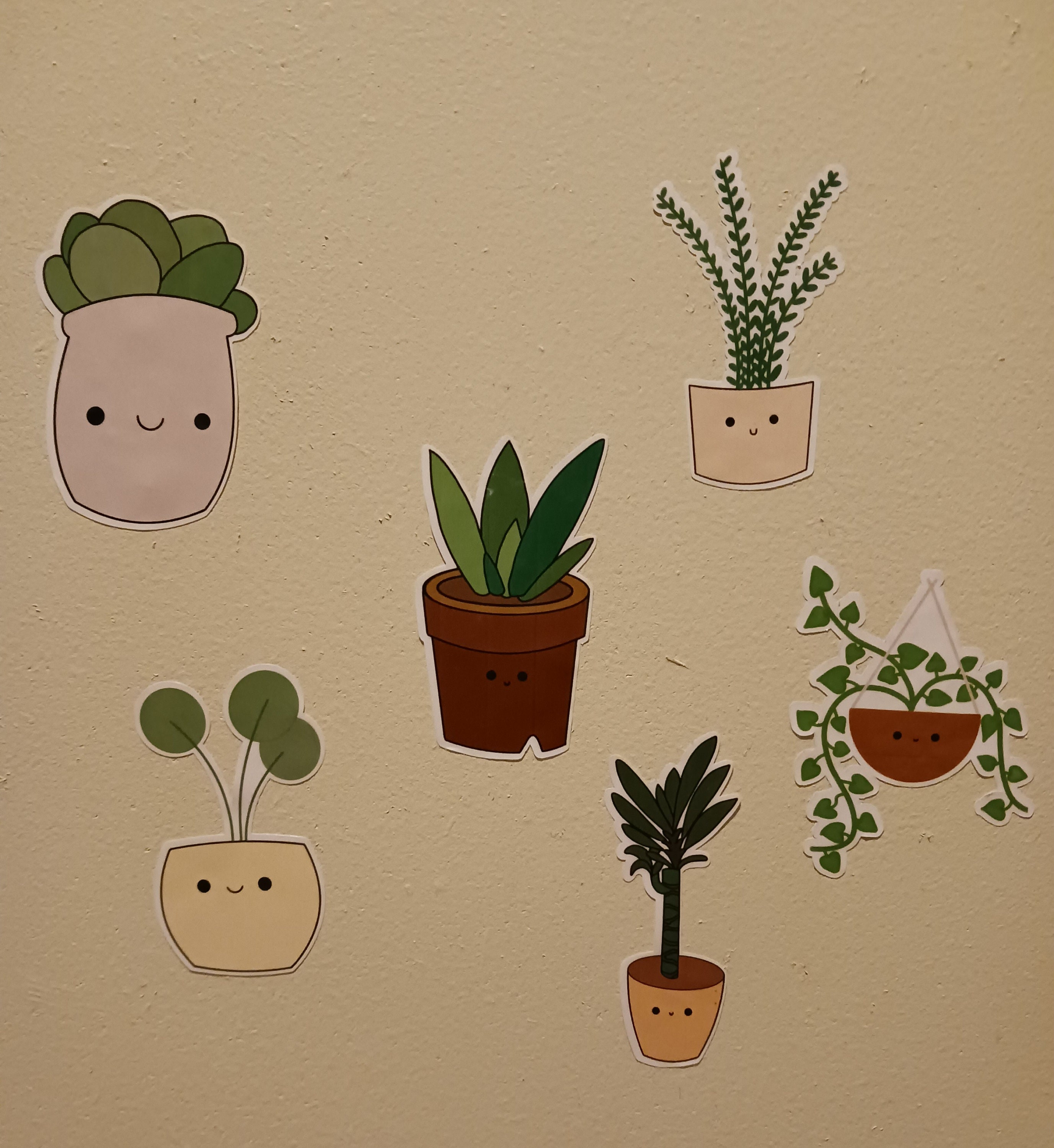 Cute Plant Sticker Pack of 6 - Etsy