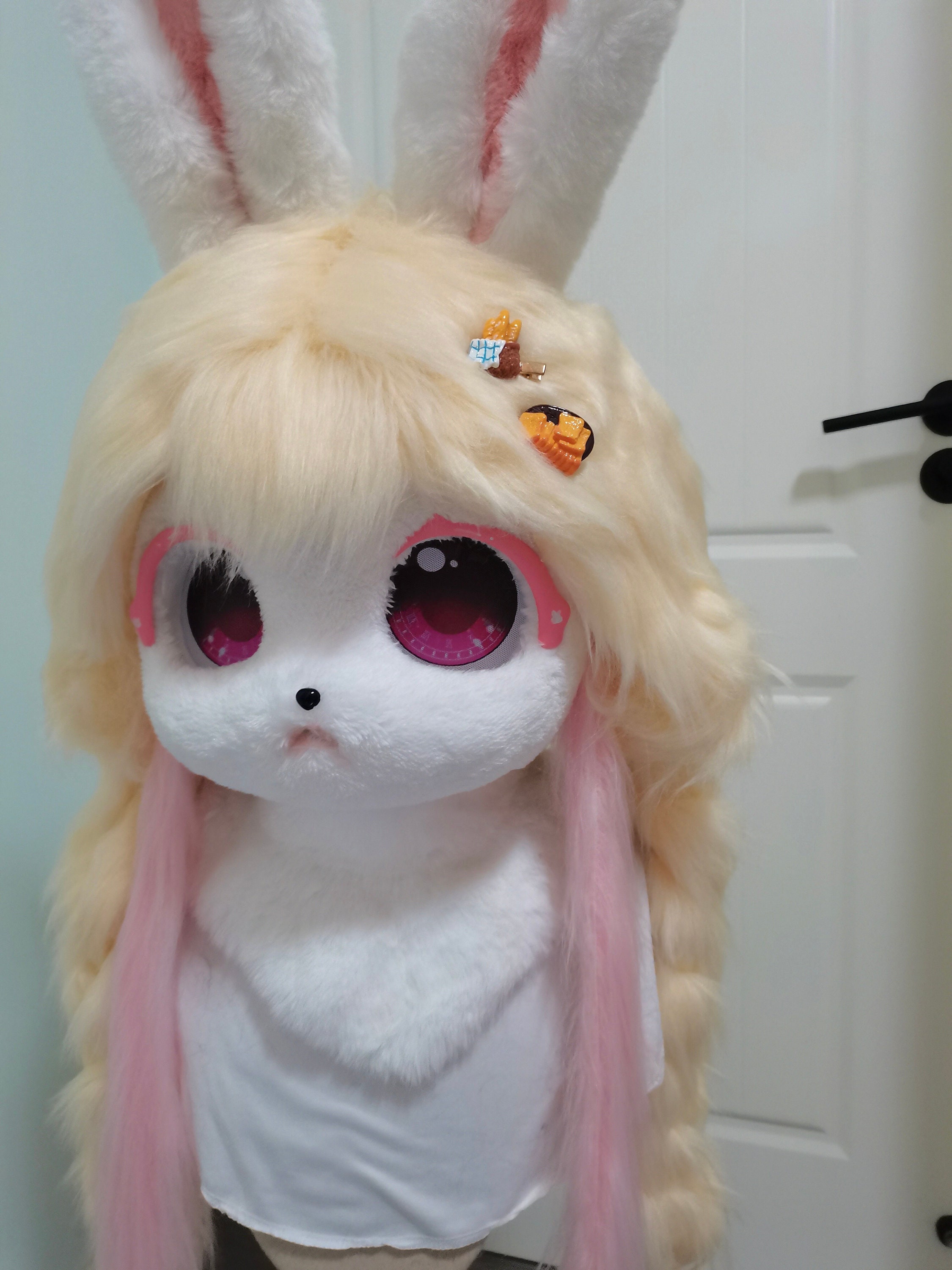 Fursuit Kig Head Candy Rabbit Furry for Cosplay Handmade Halloween ...