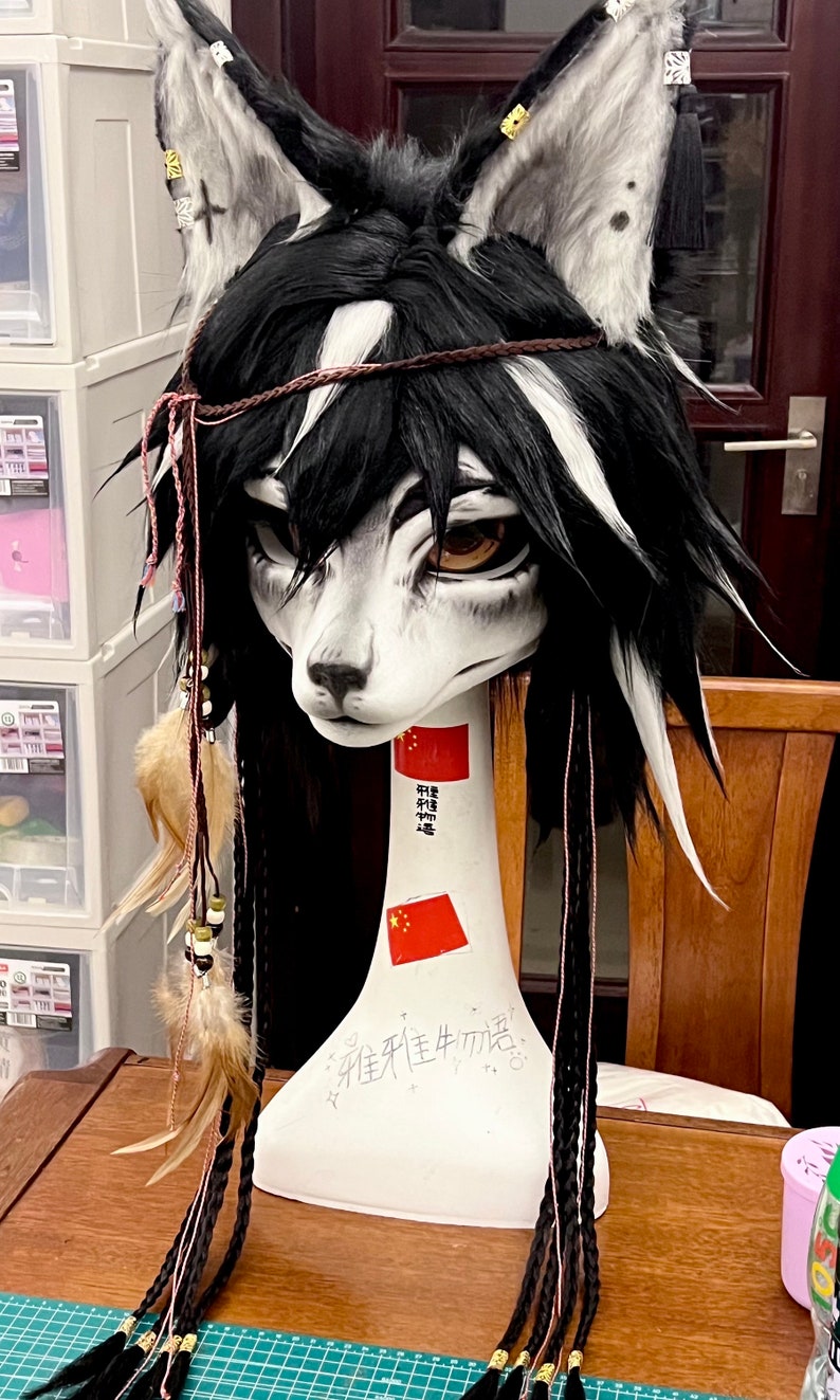 Fursuit Kig Head Wolf Boy With Movable Ears and Mouth Furry for Cosplay ...