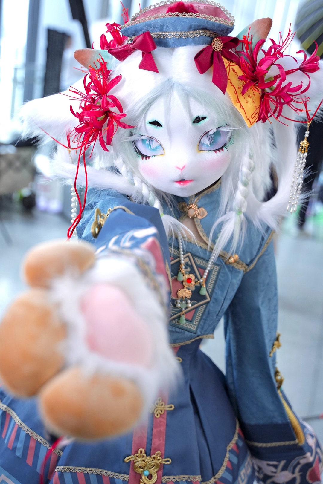 Fursuit Kig Head Zombie Lamb Set With Paw Tail Furry for Cosplay ...
