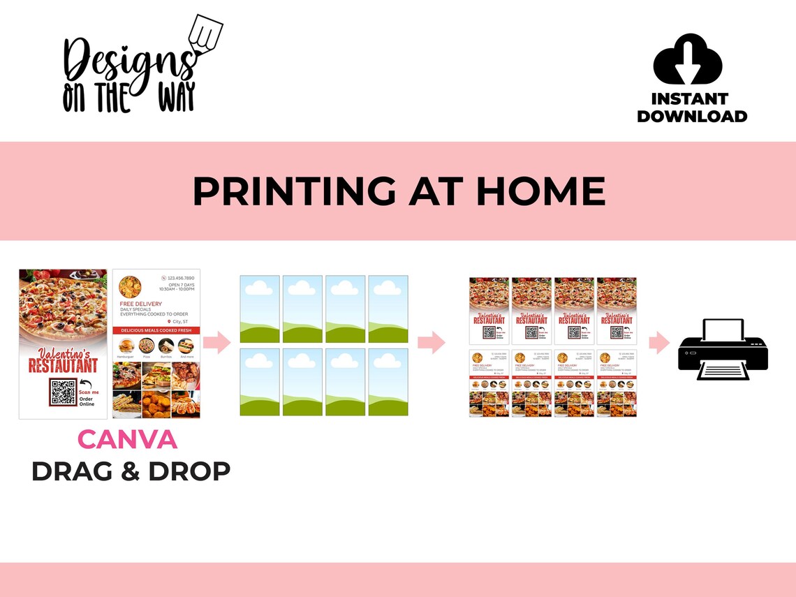 Restaurant Business Card Template, Modern Food Business Card With Qr ...