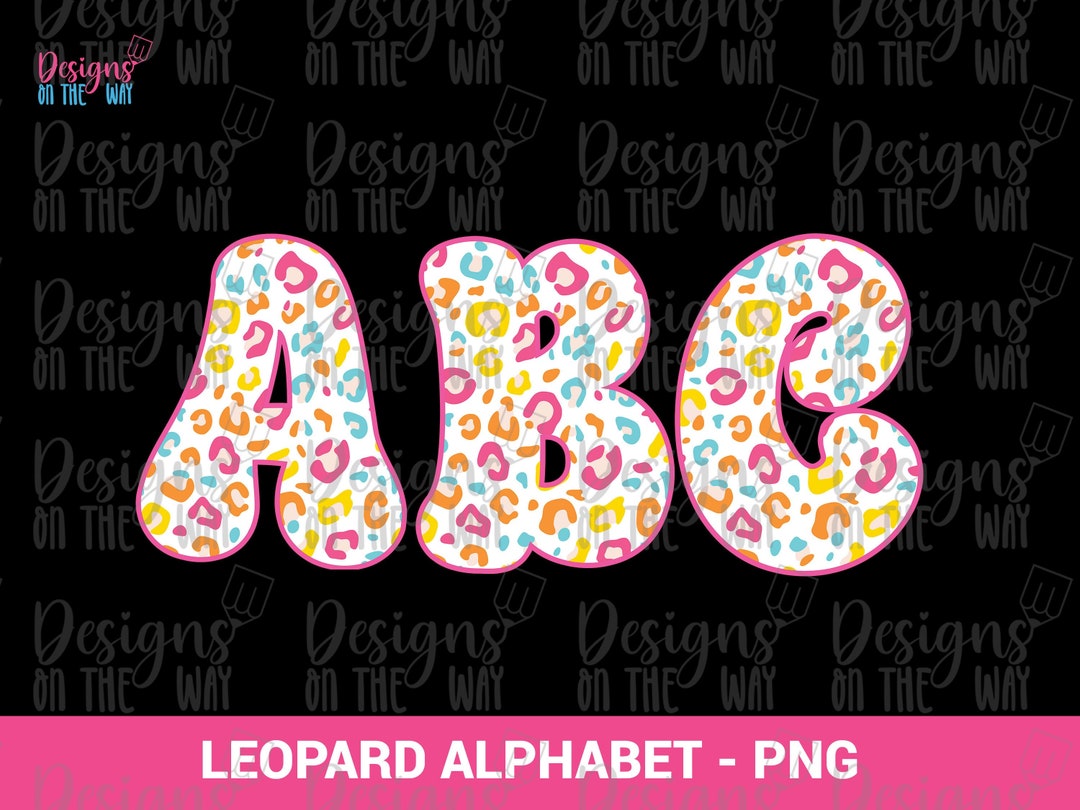 Retro Leopard Print Alphabet Letters PNG Bundle, Leopard Print Animal ...