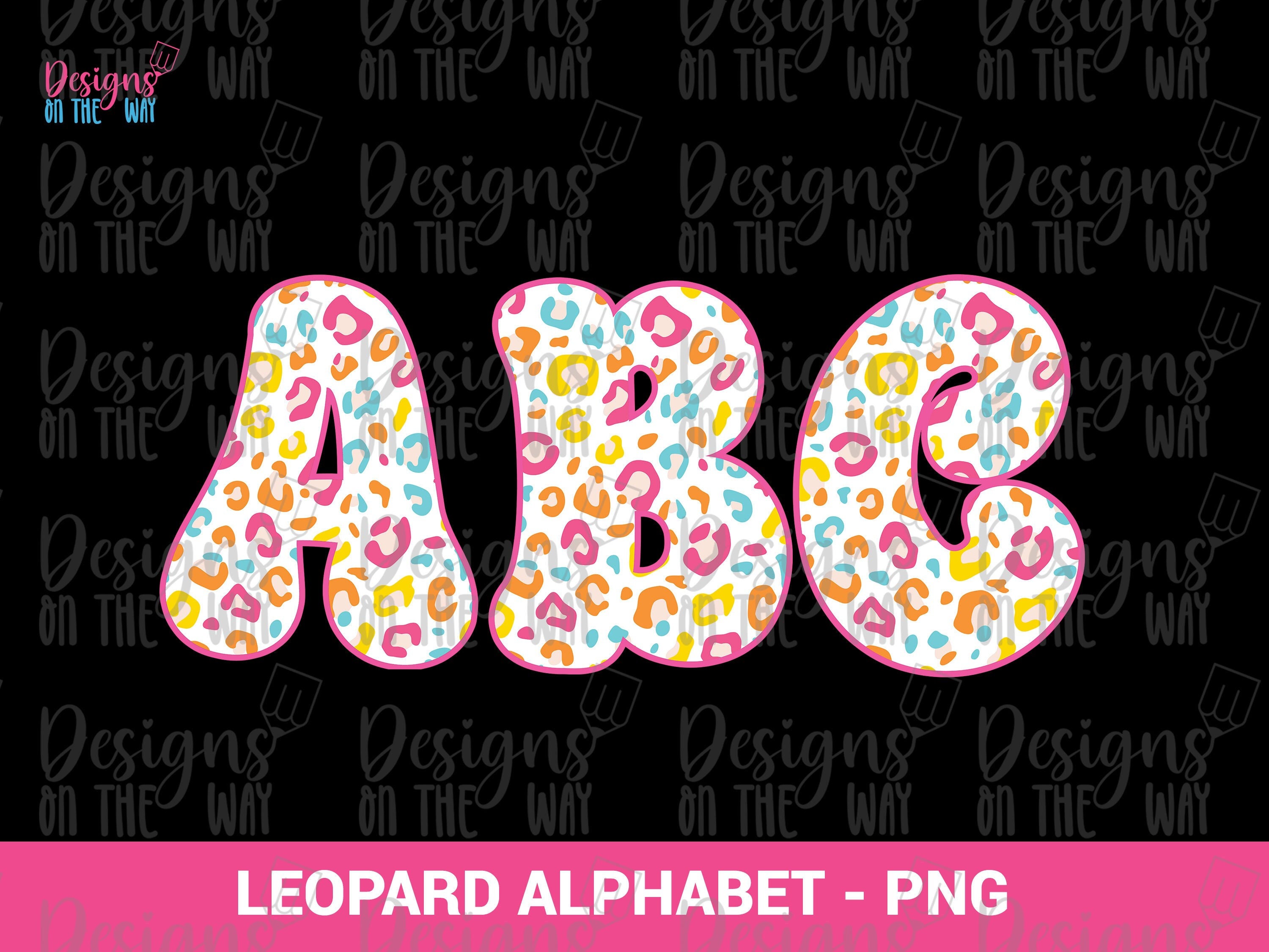 Retro Leopard Print Alphabet Letters PNG Bundle, Leopard Print Animal ...