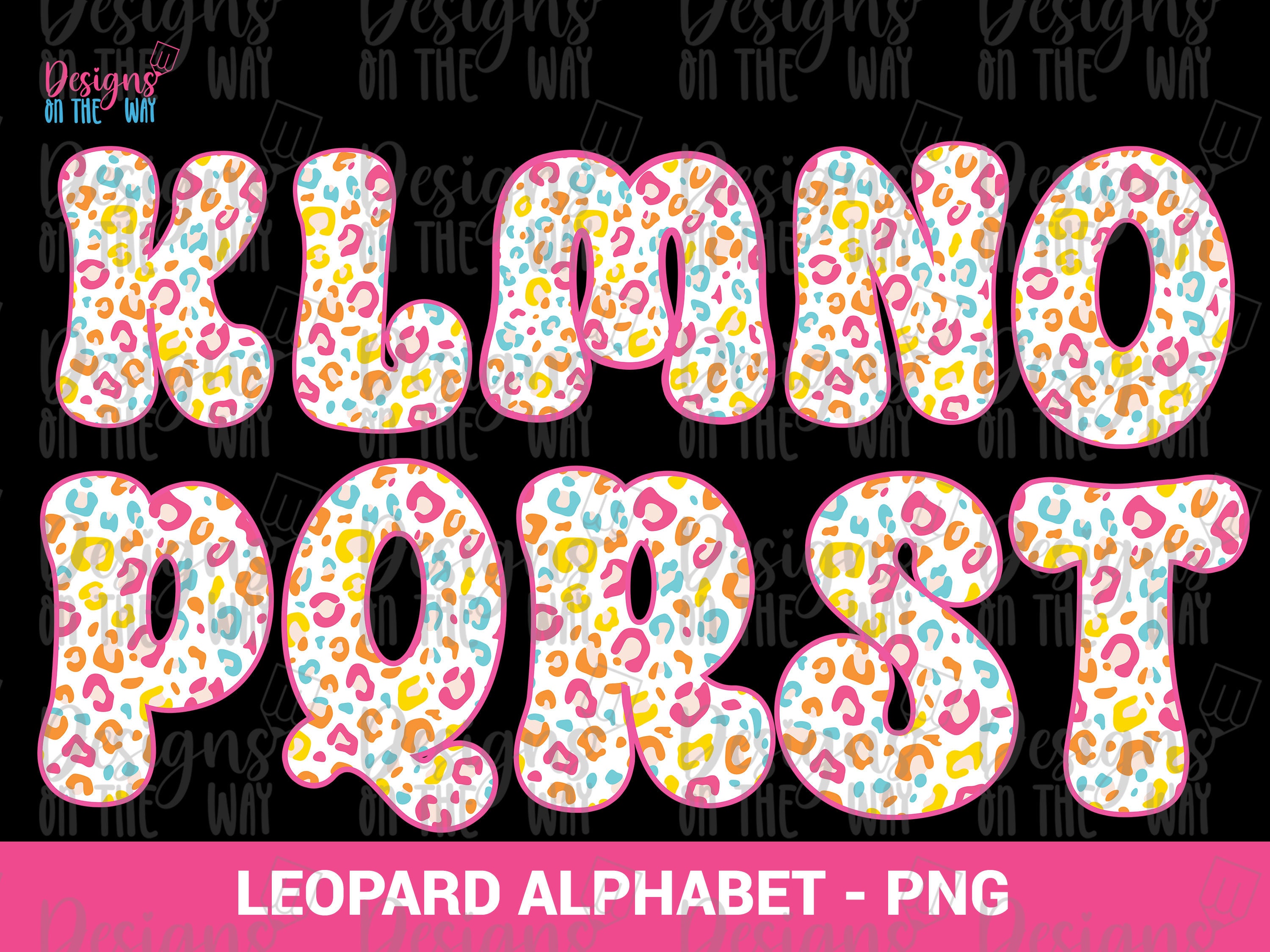 Retro Leopard Print Alphabet Letters PNG Bundle, Leopard Print Animal ...