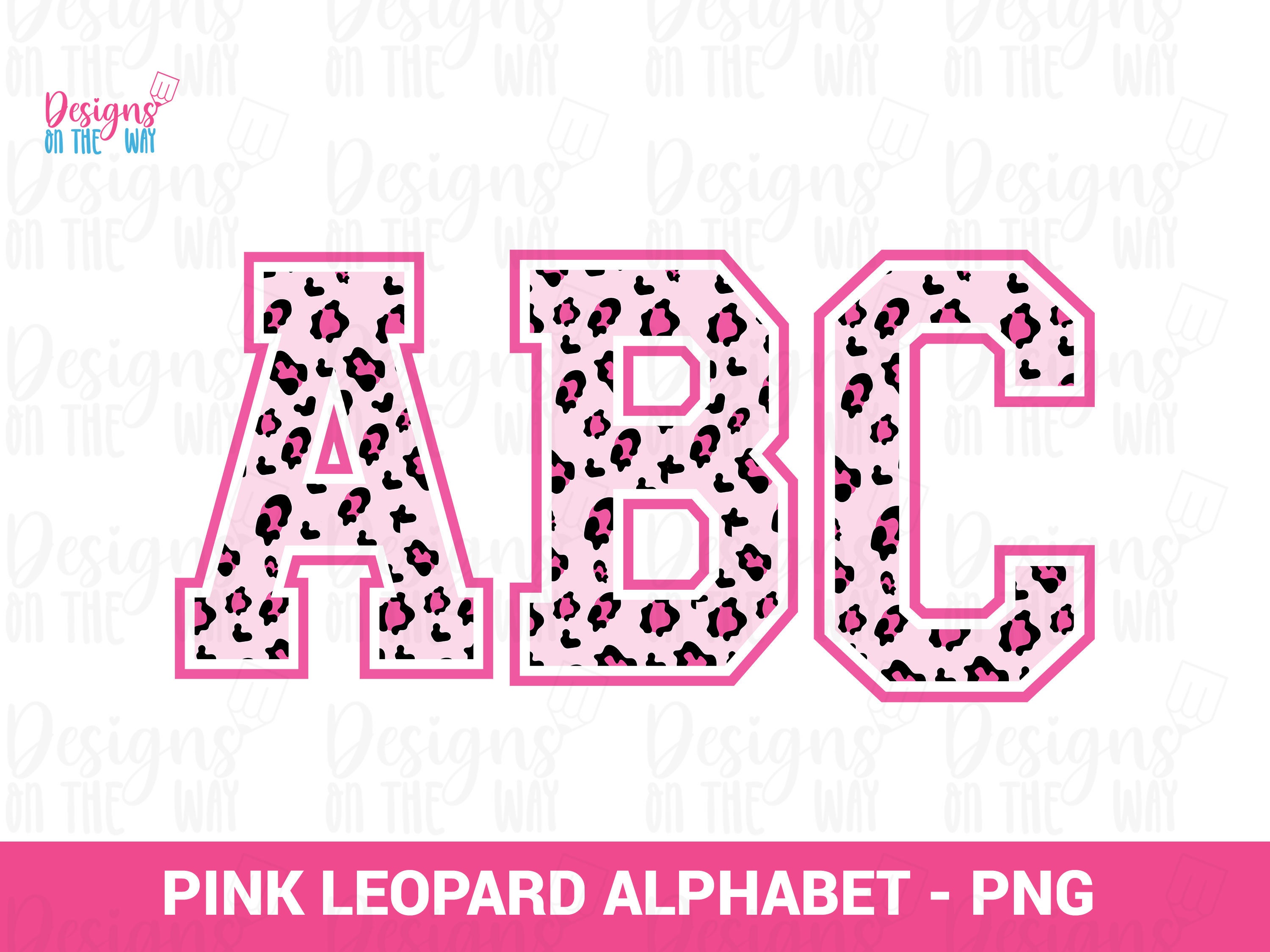 Pink Leopard Print Alphabet Letters PNG Bundle, Leopard Animal Print ...