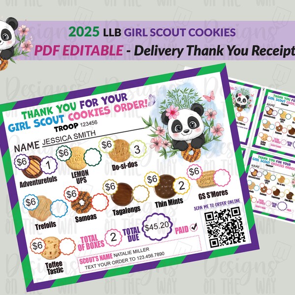 2025 Girl Scout Cookie Business Card With QR Code, Girl Scout Printable ...