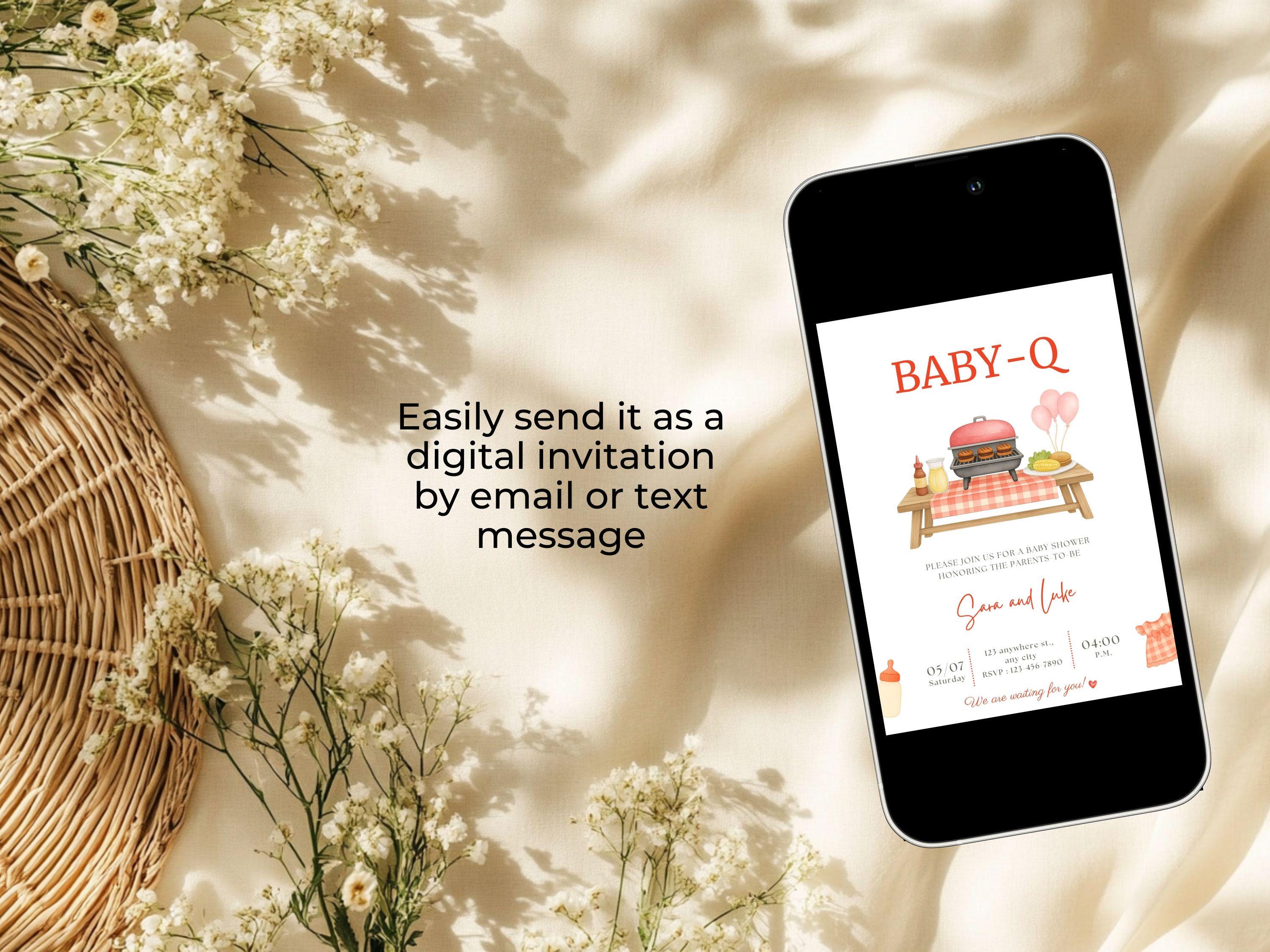 BBQ Shower Invitation – Baby Q Invitation Minimalist – Backyard BBQ ...