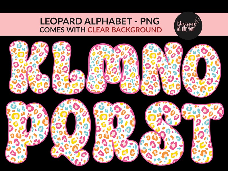 Retro Leopard Print Alphabet Letters PNG Bundle, Leopard Print Animal ...