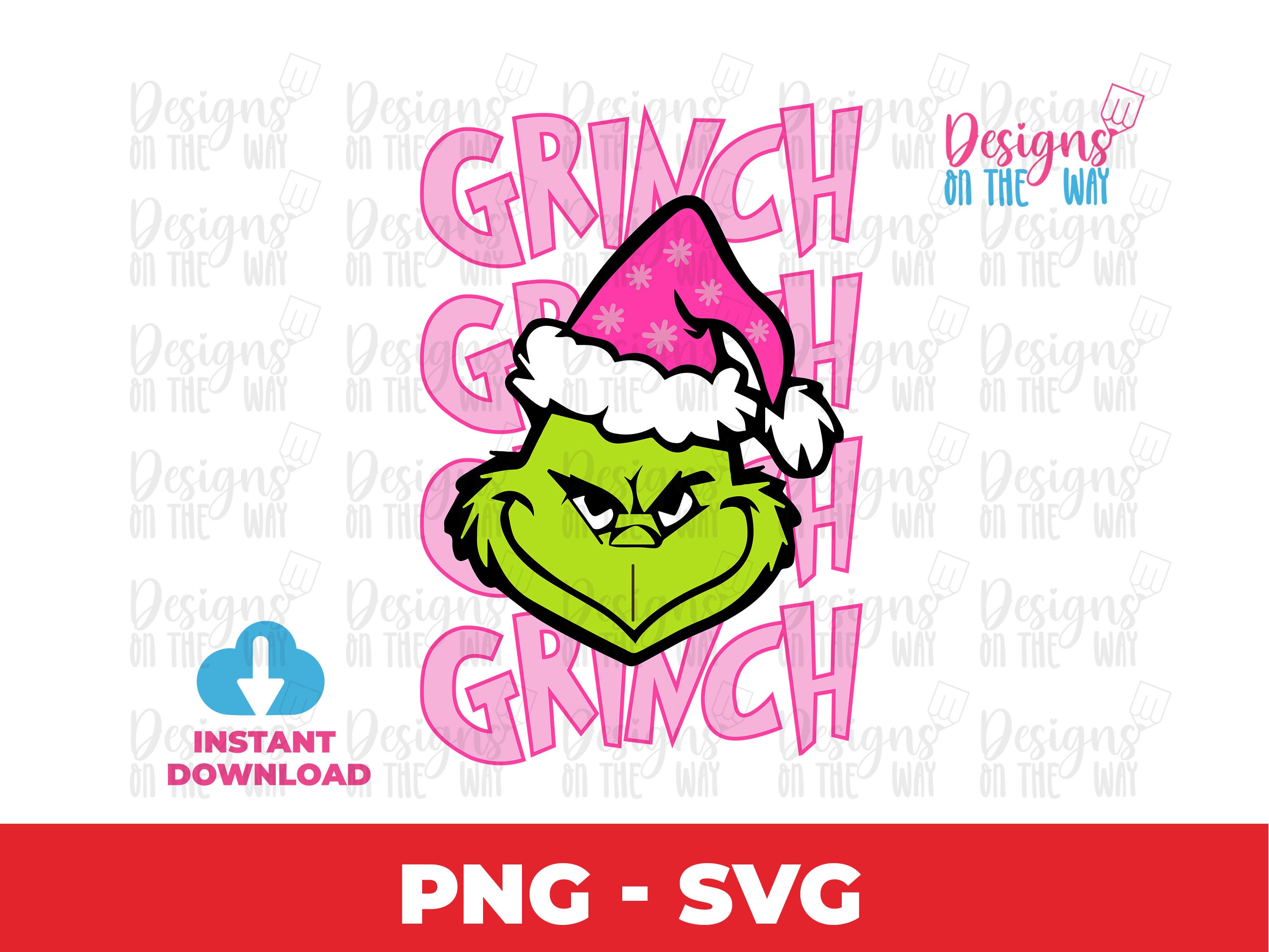 Grinch Face SVG PNG Grinch Pink Green Svg Christmas Grinch - Etsy
