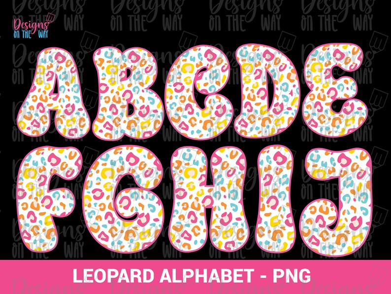 Retro Leopard Print Alphabet Letters PNG Bundle, Leopard Print Animal ...