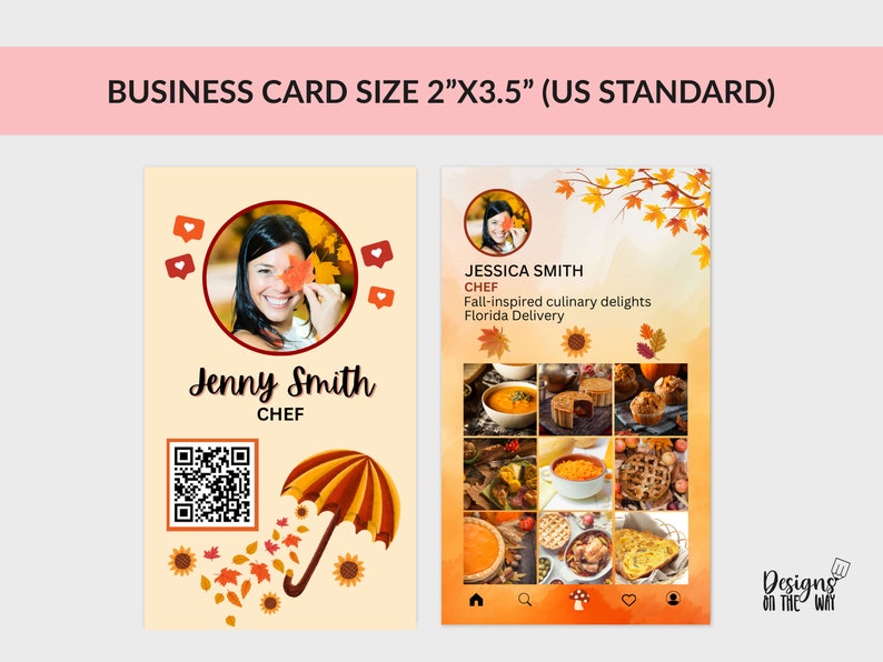 Instagram Business Card Template, QR Code Business Card, Editable ...