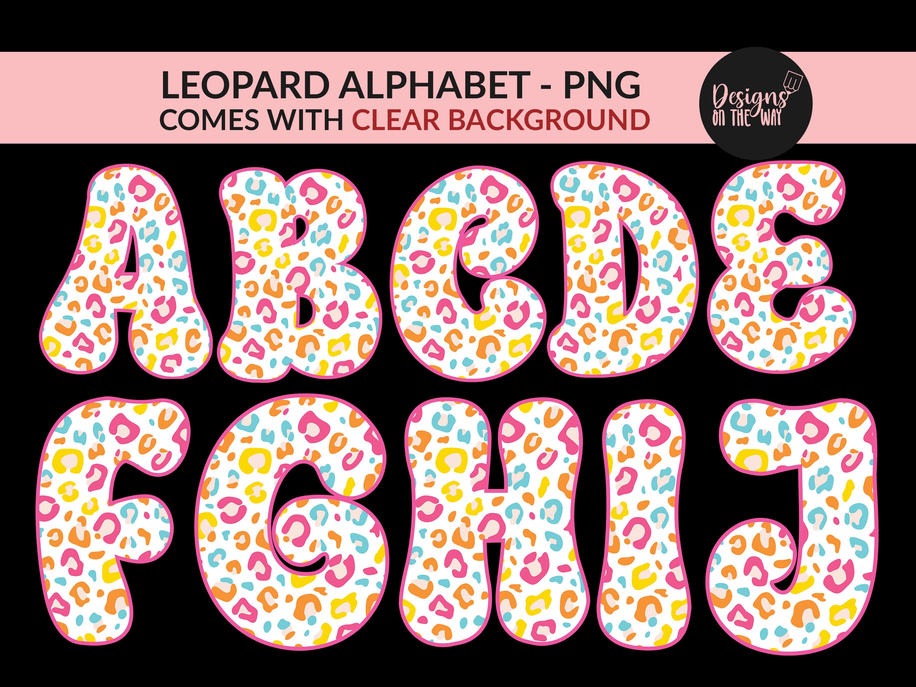 Retro Leopard Print Alphabet Letters PNG Bundle, Leopard Print Animal ...