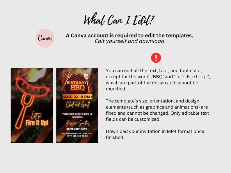 BBQ Birthday Invite – Animated Cookout Party Invitation, Editable ...