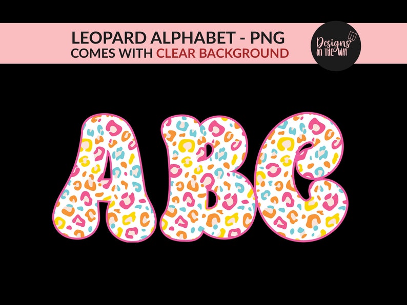 Retro Leopard Print Alphabet Letters PNG Bundle, Leopard Print Animal ...