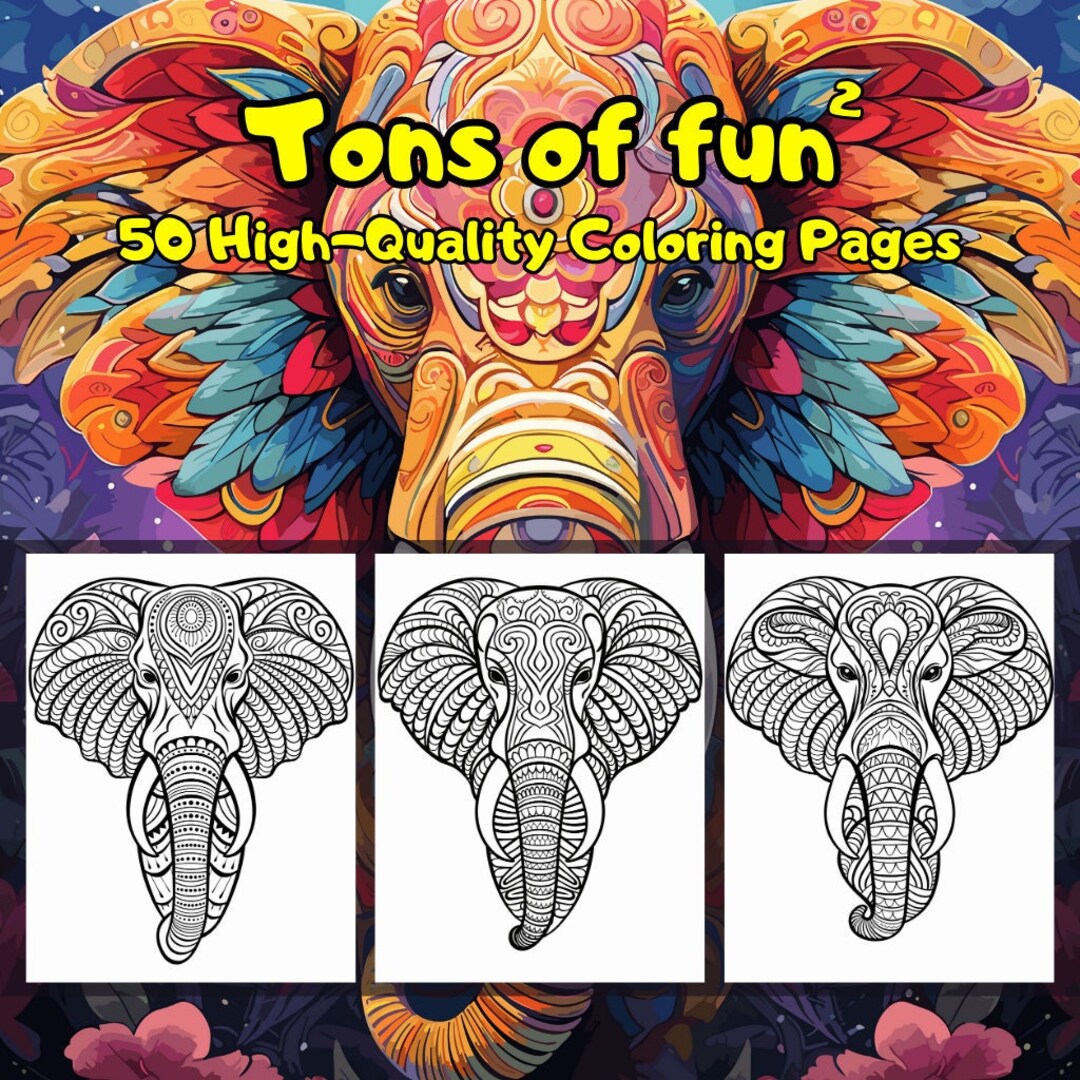 Elephant Mandalas, 50 Elephant Mandala Style Designs for Mindfulness ...