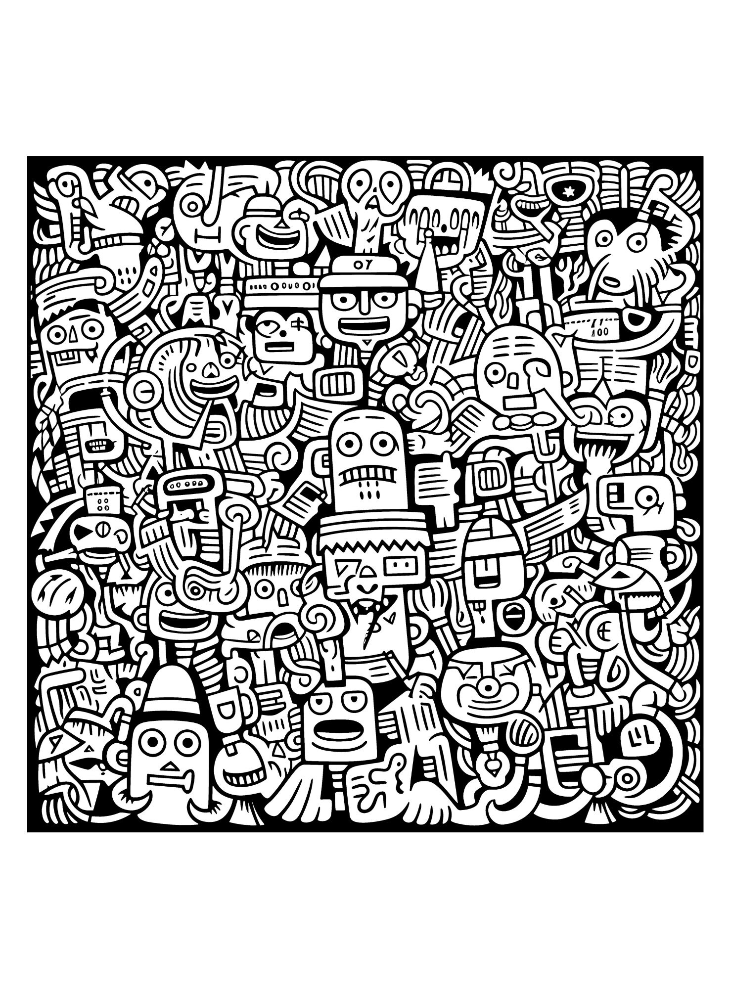 50 Doodle Mandala Patterns for Coloring, Random Patterns for Coloring ...
