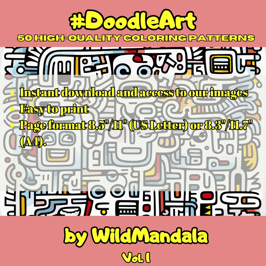 50 Doodle Mandala Patterns for Coloring Random Patterns for - Etsy
