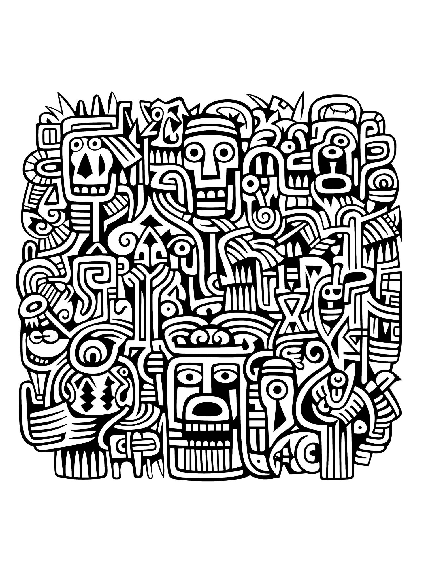 50 Doodle Mandala Patterns for Coloring, Random Patterns for Coloring ...