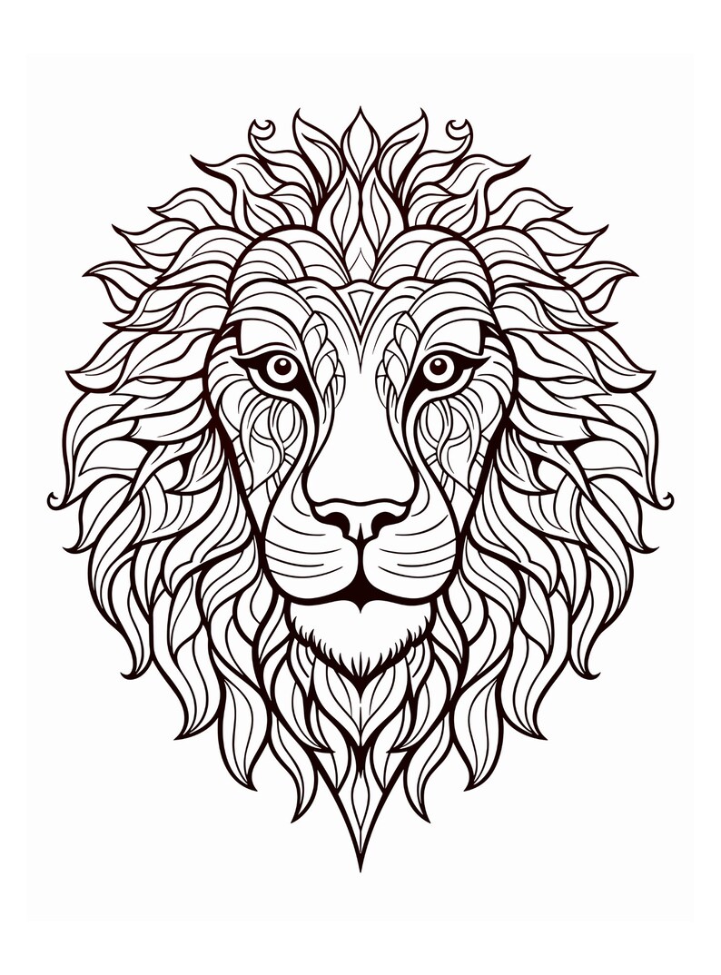 50 Lions Coloring Pages, High-quality Coloring Designs, Mandala Designs ...