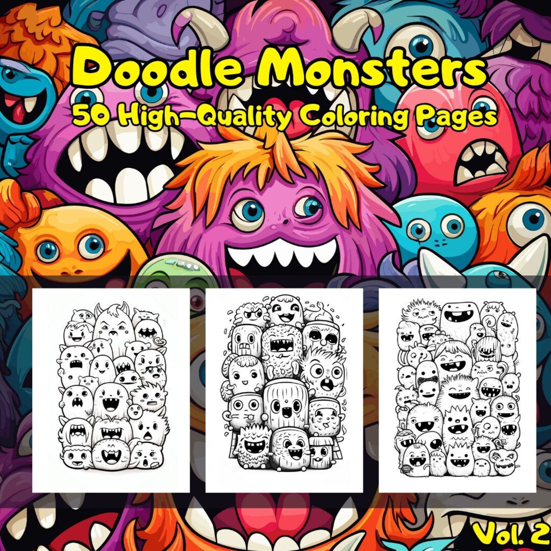50 Cartoon Monster Coloring Pages, High-quality Coloring Designs, Cute ...