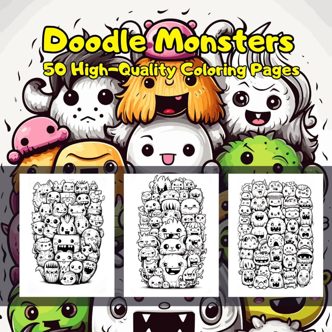 50 High-quality Doodle Monsters Coloring Pages , Coloring Book for ...