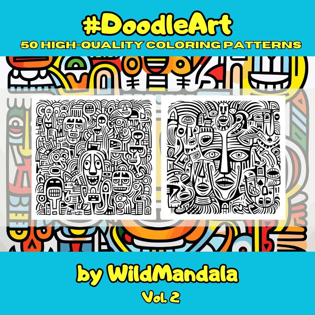 50 Doodle Mandala Patterns for Coloring, Random Patterns for Coloring ...