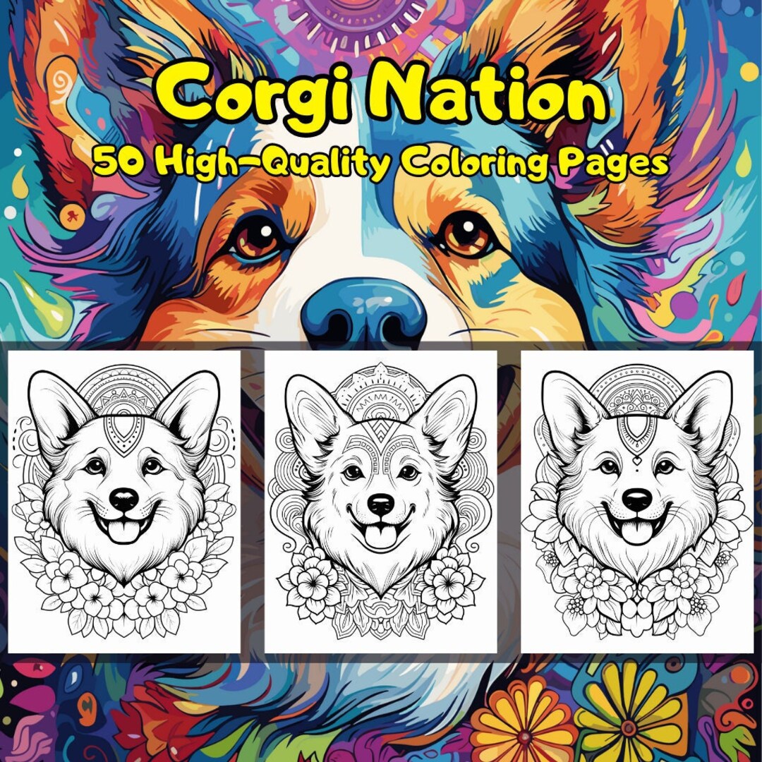 Corgi Mandalas, 50 Corgi Mandala Style Designs for Mindfulness and ...