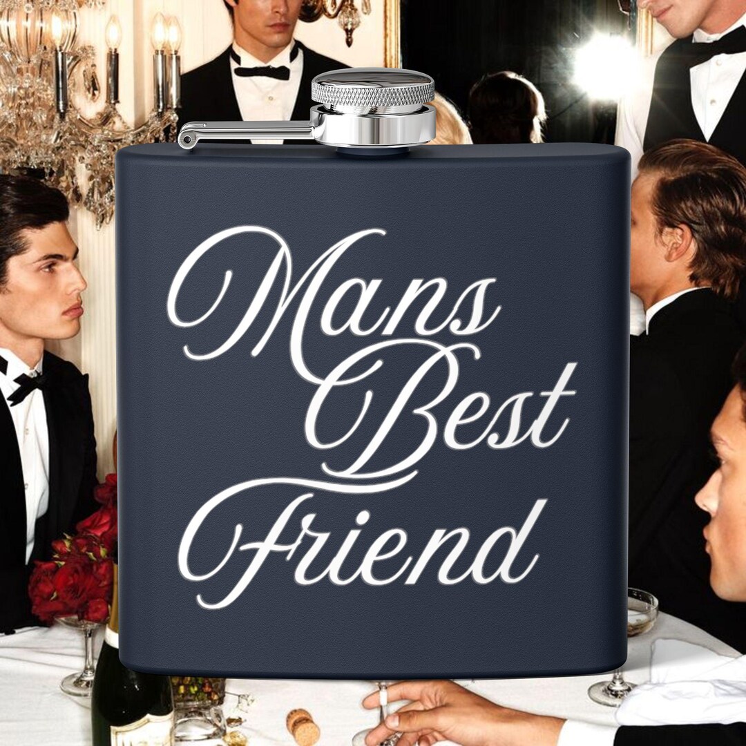 Mans Best Friend Flask - Stainless Steel Flask, 6oz, Best Friend Gift ...