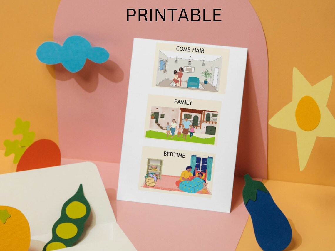 Visual Morning Routine Schedule for Kids Printable Visual Chore Chart ...