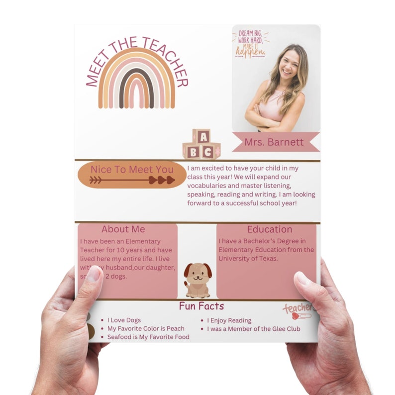 Meet the Teacher Template|editable Teacher Intro|boho Classroom Decor ...
