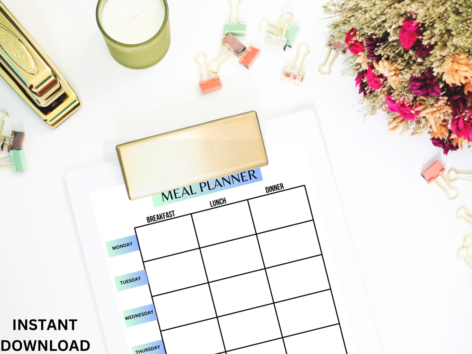 Weekly Meal Planner Bundle Printable Templatesimple Meal and Snacks ...