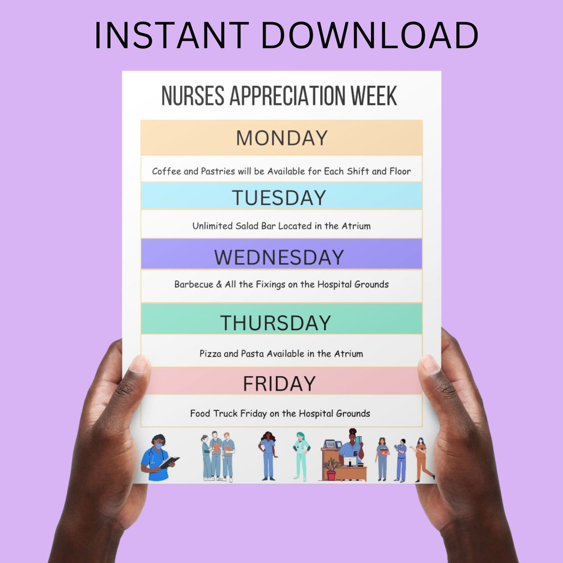 Nurse Appreciation Week Template Editable | Nurse Week Flyer Template ...