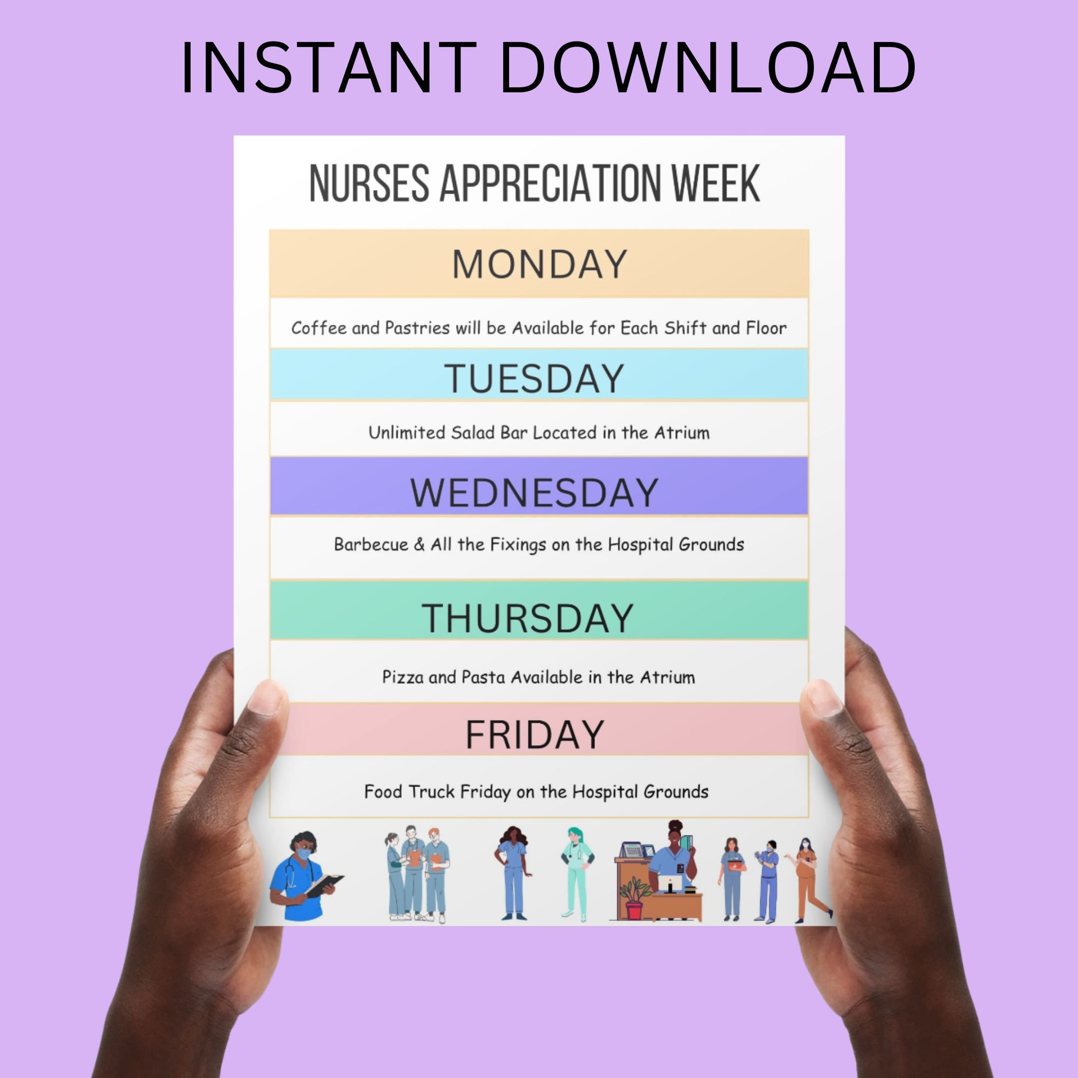 Editable Nurse Appreciation Week Flyer|nurse Week Schedule Flyer ...